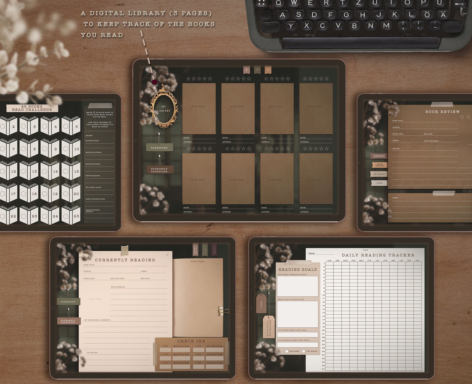 Dark Academia Digital Planner Undated Monday Start for Goodnotes iPad ...