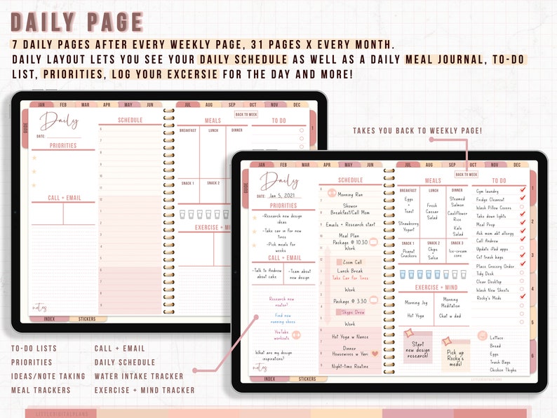 Soft Rose Gold Undated Digital Planner Ipad Planner Planner - Etsy