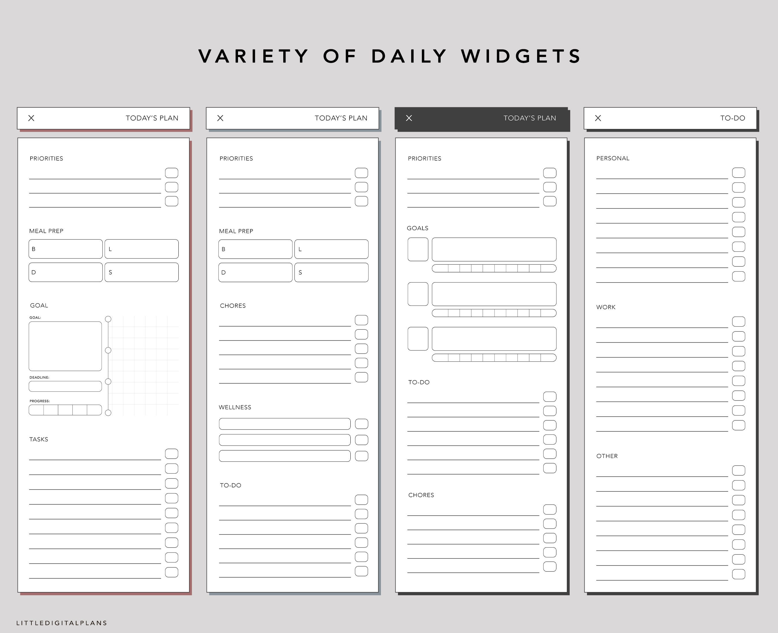Minimalistic Essential Stickers & Widgets for Goodnotes - Etsy