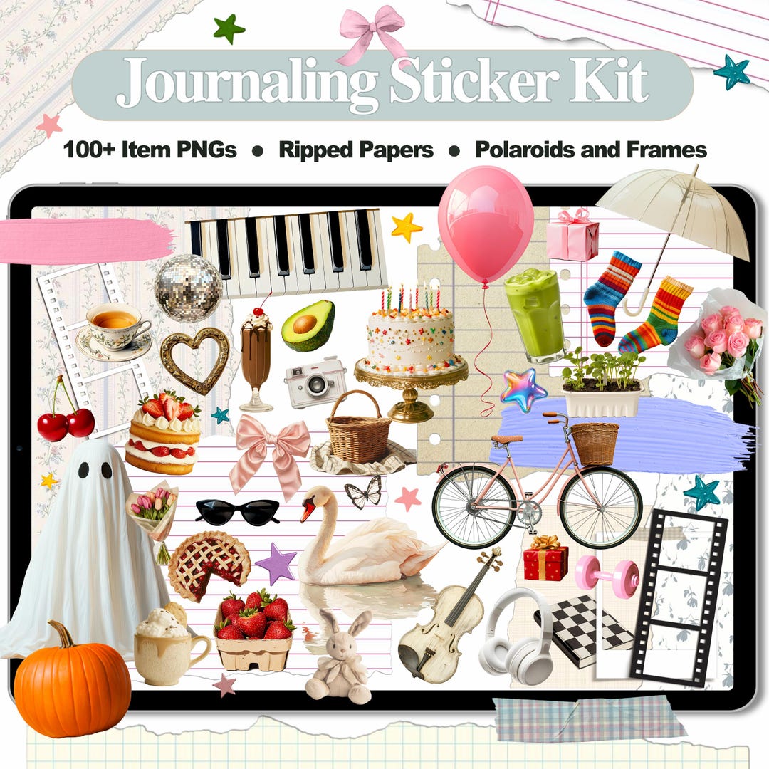 Digital Journaling Sticker Kit, Digital Stickers, Digital Journal ...