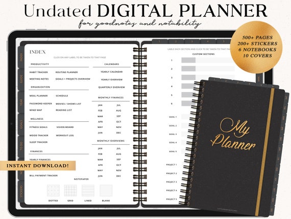 Digital Planner Ipad Undated Planner Realistic Planner With - Etsy
