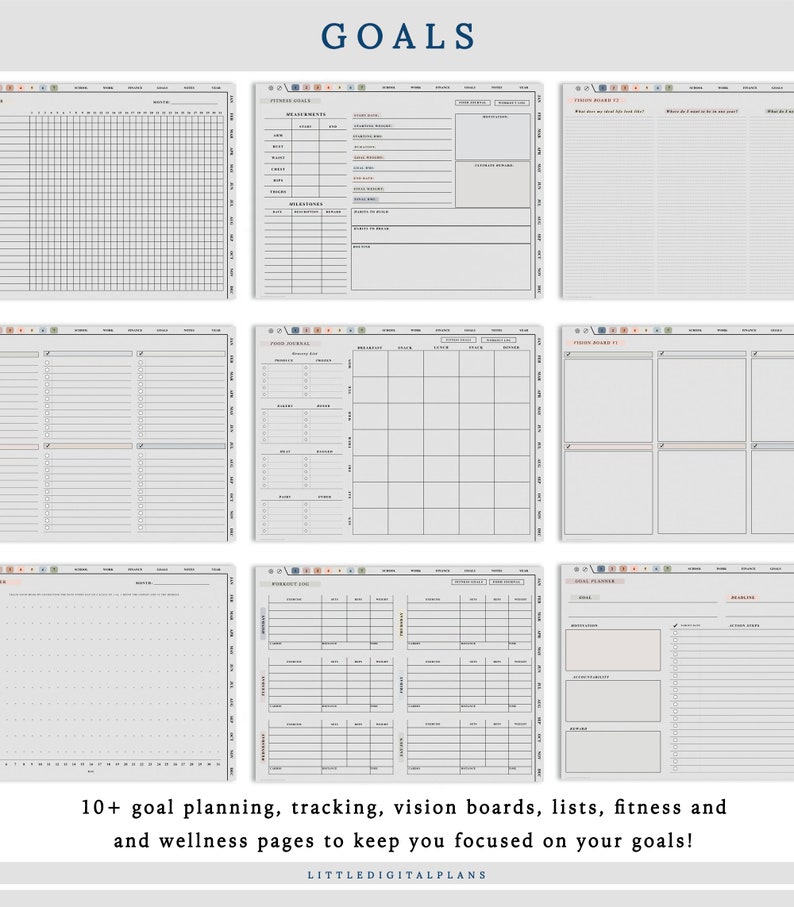 GREY Undated Academic Planner 2020-2021 Academic Planner for | Etsy