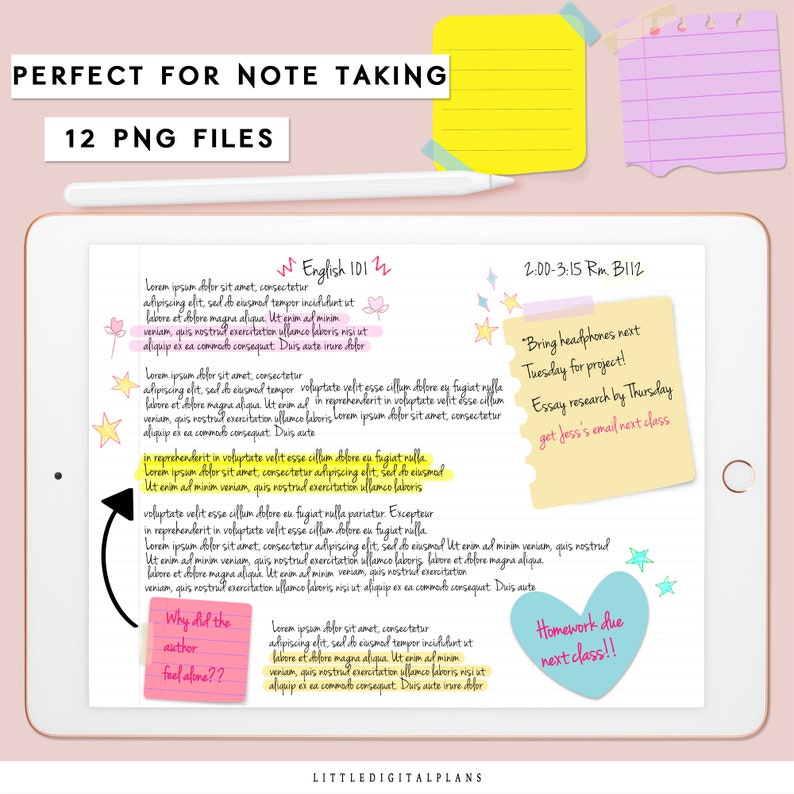 Digital Stickers Digital Sticky Note Goodnotes Digital - Etsy