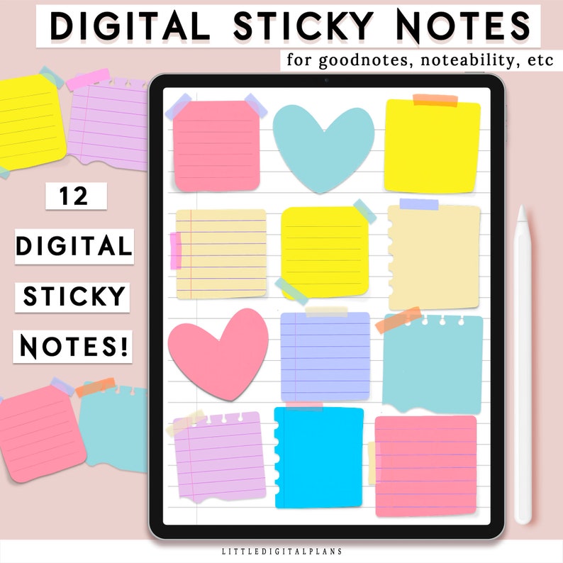 Digital Stickers Digital Sticky Note Goodnotes Digital - Etsy