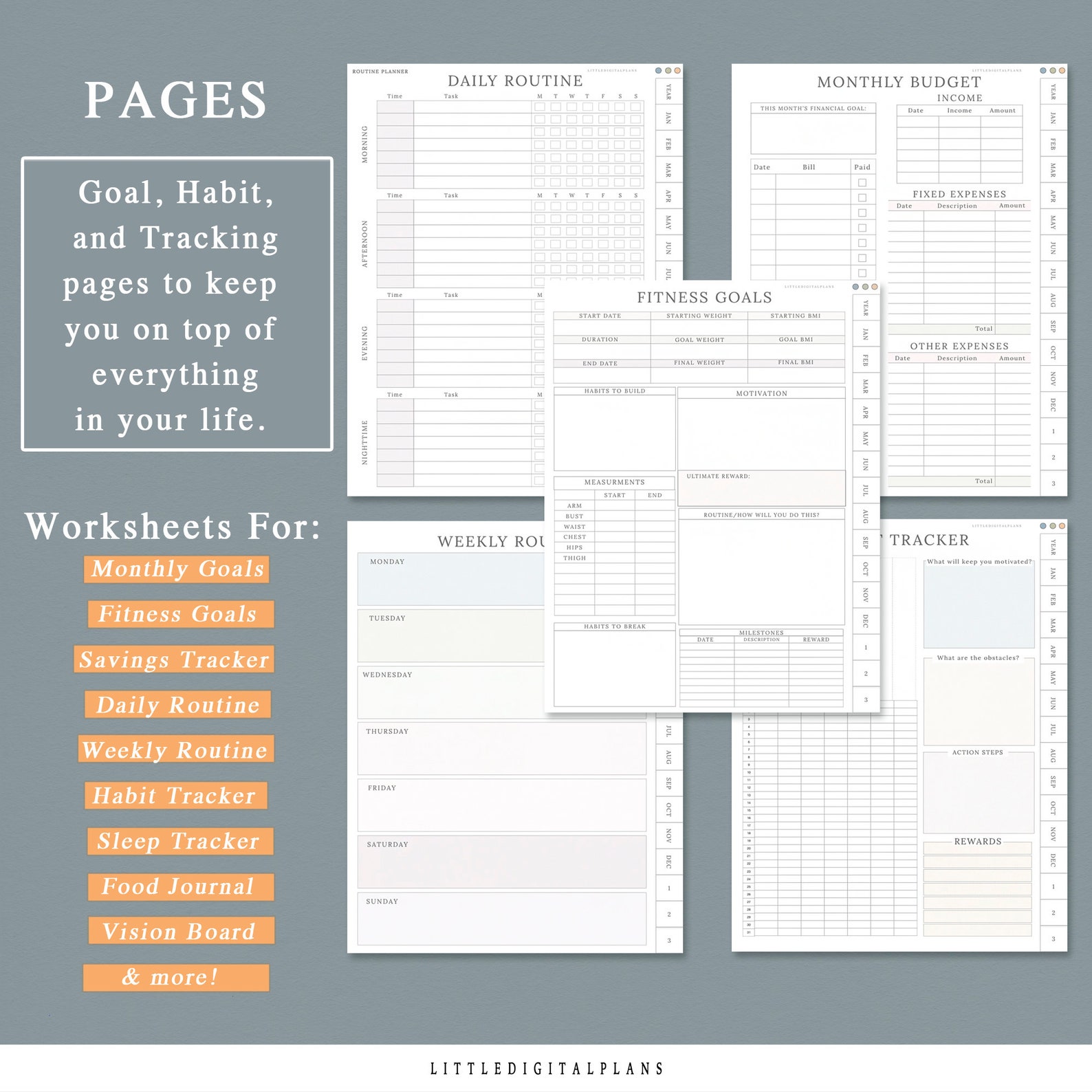 Undated Digital Portrait Planner Goodnotes Template With - Etsy