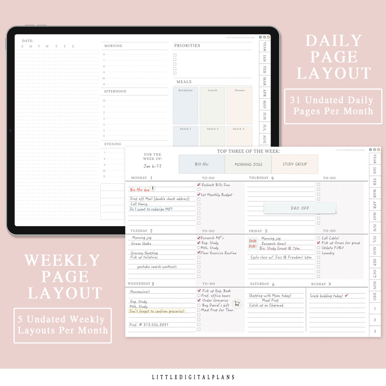 Undated Digital Planner Ipad Planner Planner Goodnotes | Etsy