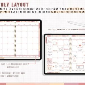 Soft Rose Gold Undated Digital Planner- iPad Planner, Planner ...