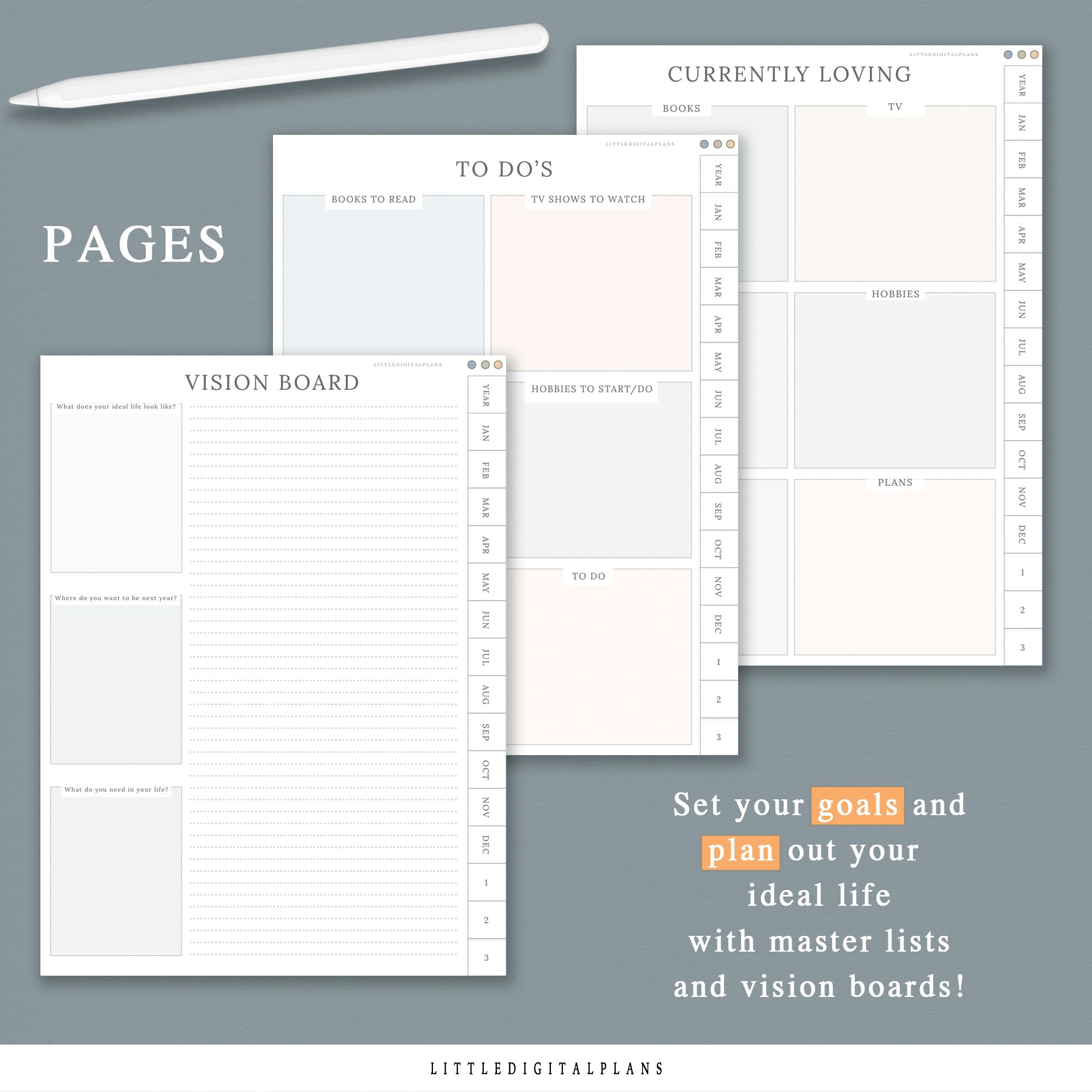 Undated Digital Portrait Planner Goodnotes Template With - Etsy Canada