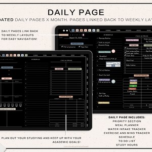 BLACK Undated Academic Planner - 2020-2021 Academic Planner for iPad ...