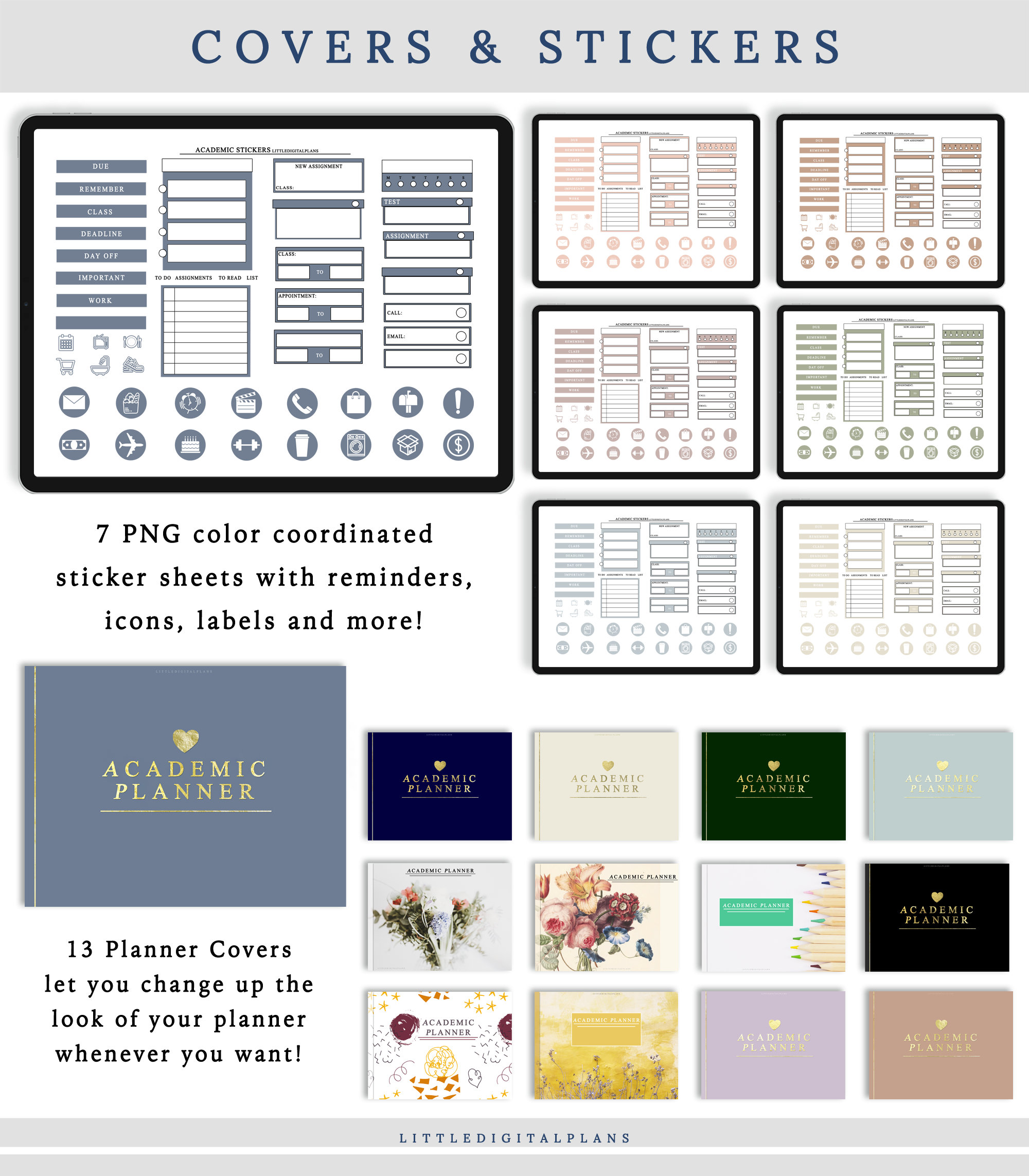 GREY Undated Academic Planner 2020-2021 Academic Planner for | Etsy