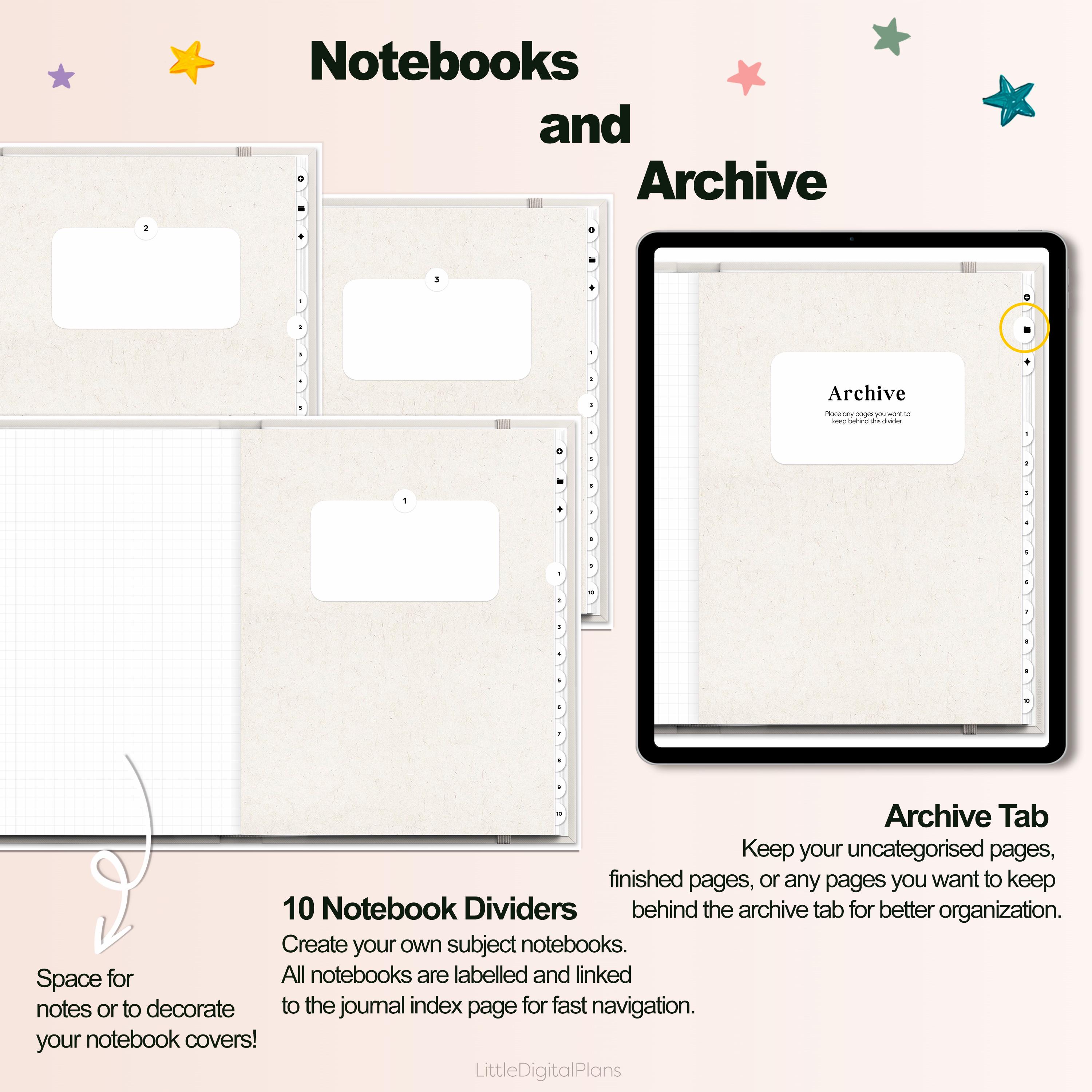 Aesthetic Digital Bullet Journal, Scrapbook, Stickers (PDF) - Etsy