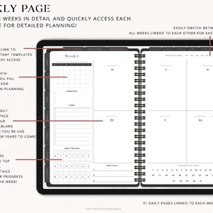 Digital Planner iPad Undated Planner Realistic Planner With Hyperlinked ...