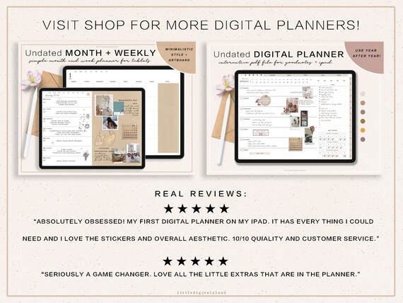 Templates iPad Digital Planner PNG INSTANT DOWNLOAD 80 Simple Mood ...