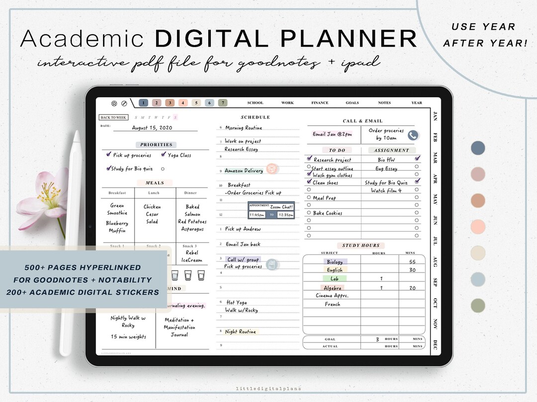 UNDATED ACADEMIC PLANNER - Academic Planner for iPad - Goodnotes ...