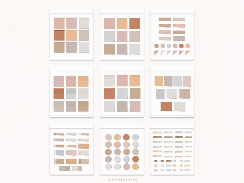 Digital Neutral Sticky Notes Digital Planner Stickers for - Etsy