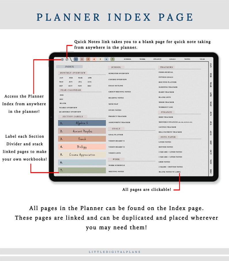 GREY Undated Academic Planner 2020-2021 Academic Planner for | Etsy