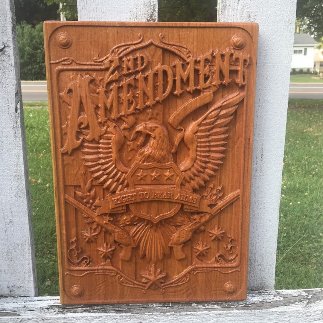 Second Amendment Wooden Flag Sign, Don’t Tread on Me, Bald Eagle ...