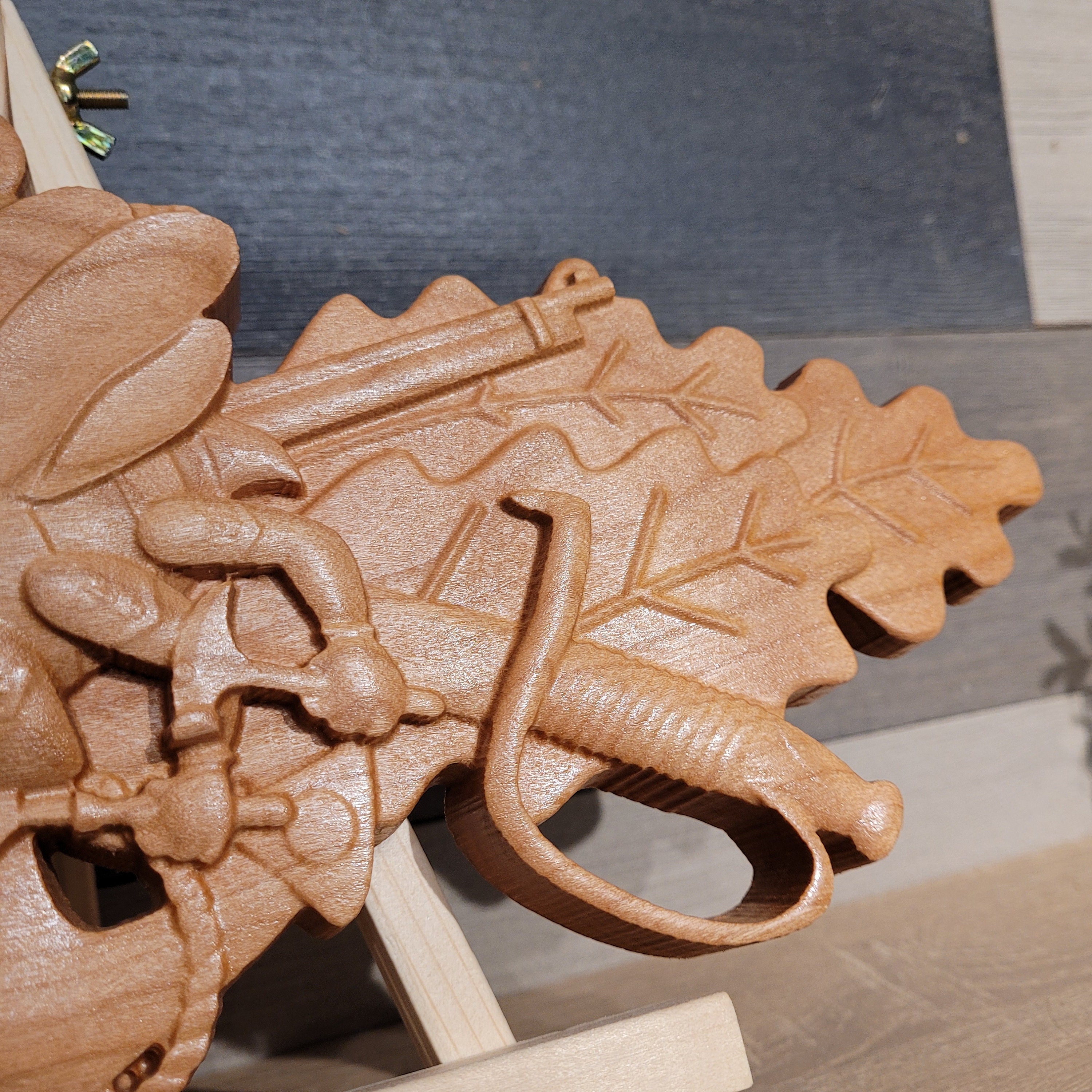 Navy Seabee Wood Carving, Specialist Insignia for Combat Warfare, 3D ...