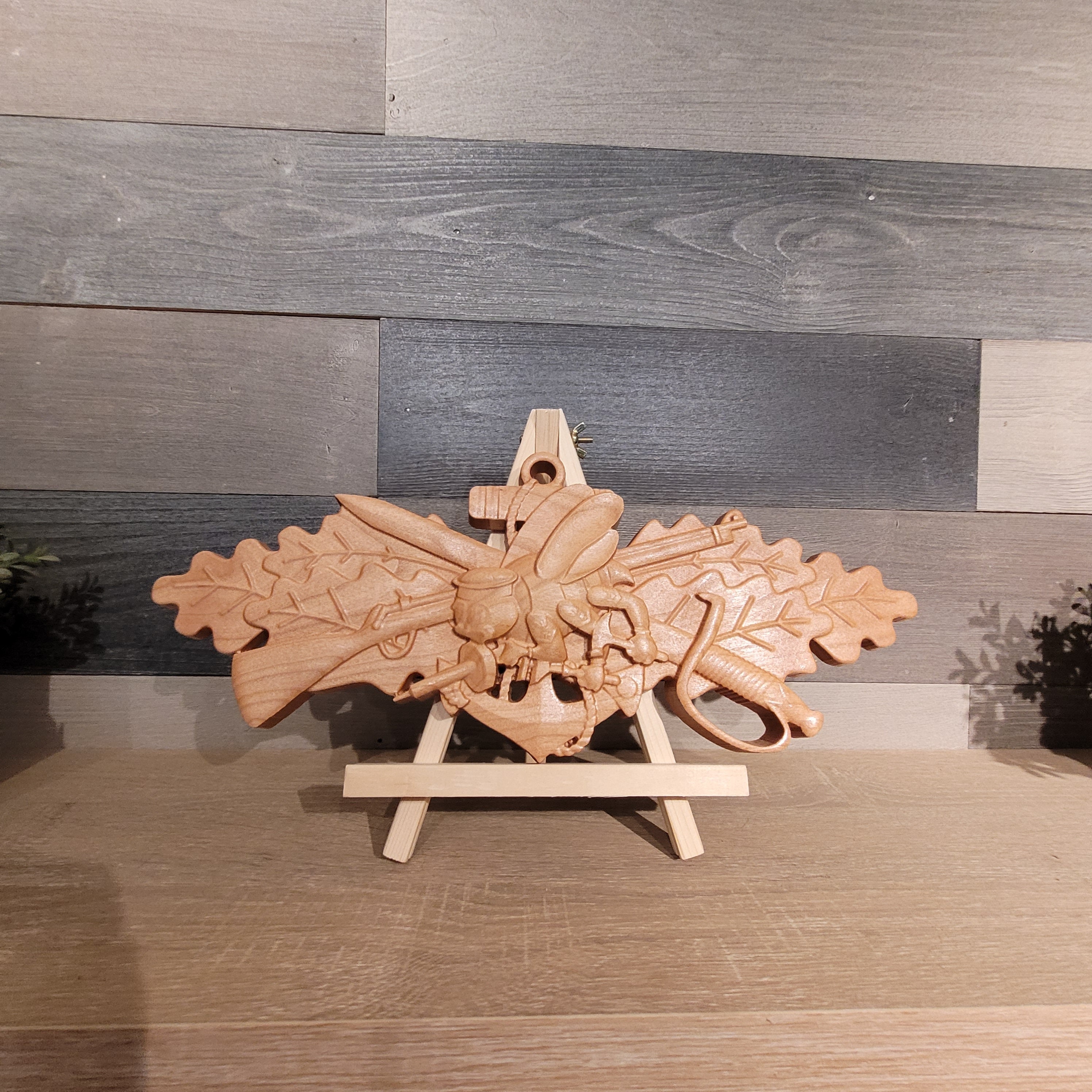 Navy Seabee Wood Carving, Specialist Insignia for Combat Warfare, 3D ...