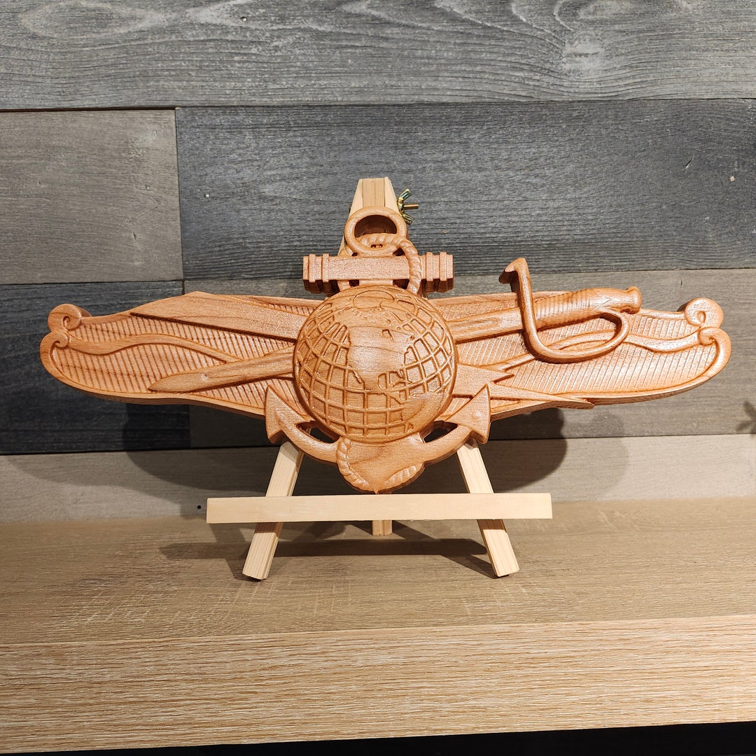 Wooden Navy Information Dominance Warfare Officer Insignia Carving, IWO ...