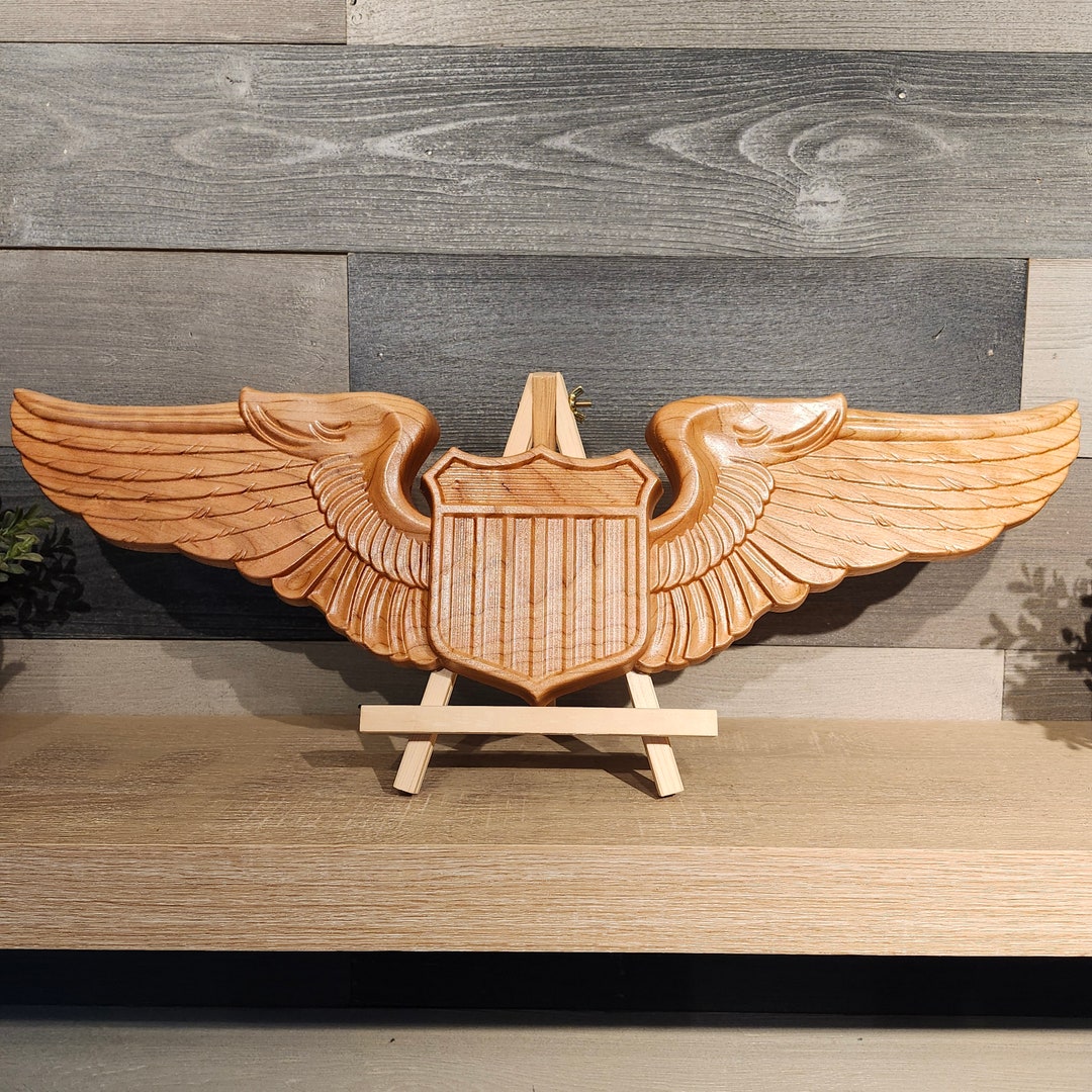 US Air Force Pilot Wings, USAF Pilot Wings, 3D Carved Pilot Wings, Air ...