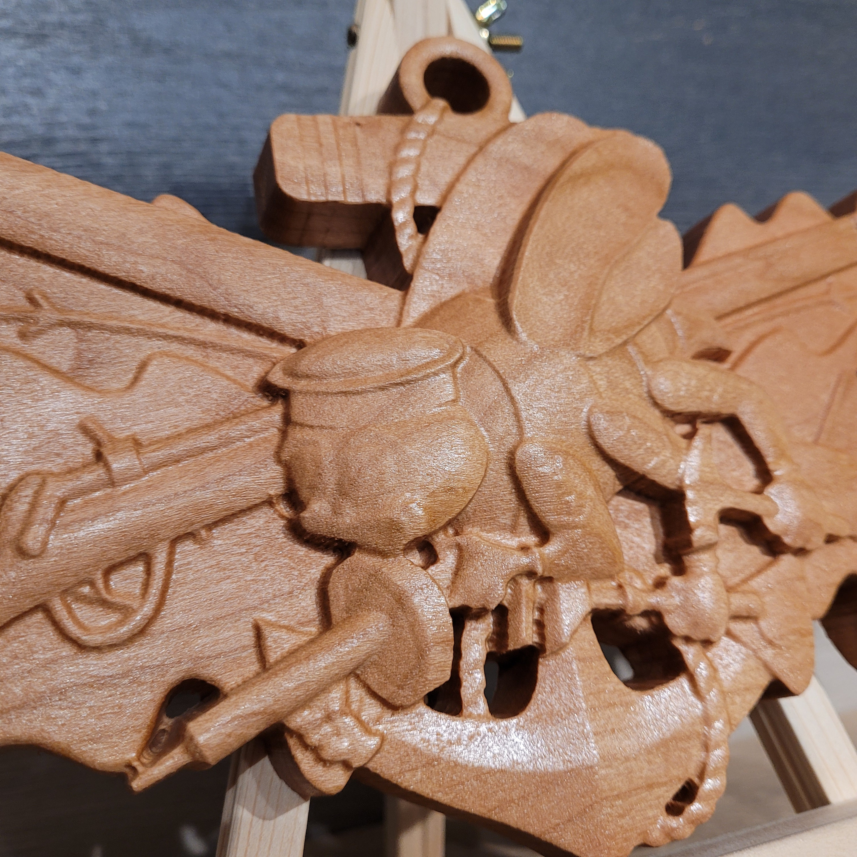 Navy Seabee Wood Carving, Specialist Insignia for Combat Warfare, 3D ...