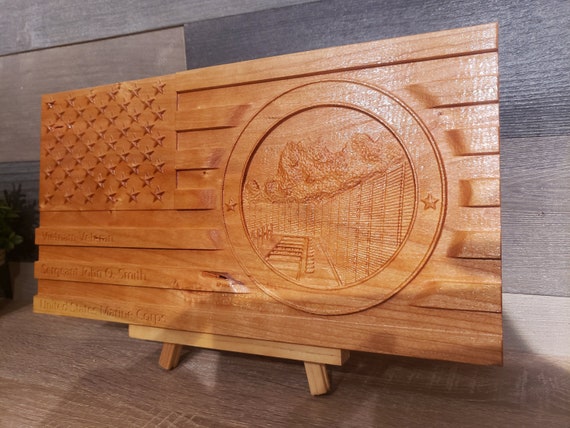 Vietnam Veteran Wood American Flag Vietnam Veteran Gift - Etsy