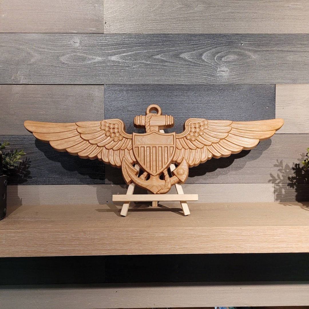 US Navy Wings, Naval Aviator Wings, 3D Carved Aviator Wings, Navy Pilot ...