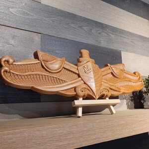 Navy Surface Warfare Enlisted Insignia, Wood Naval Insignia Carving, US ...