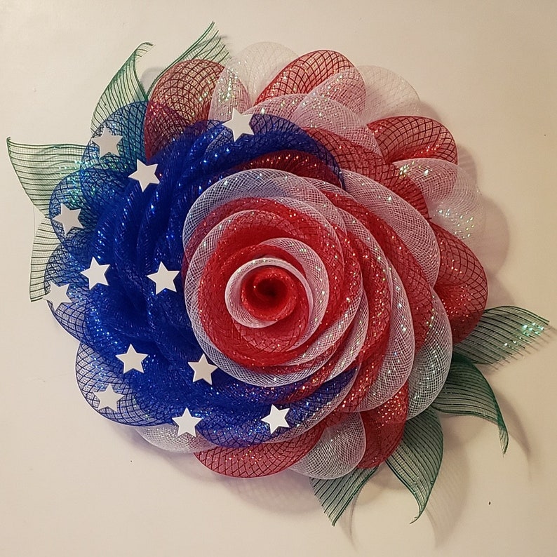 Patriotic Flag Rose Wreath. | Etsy