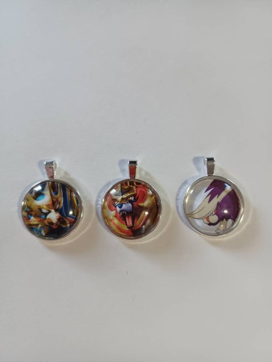 Homemade Necklace Set W/ 3 Interchangeable Glass Pendants of Video Game ...