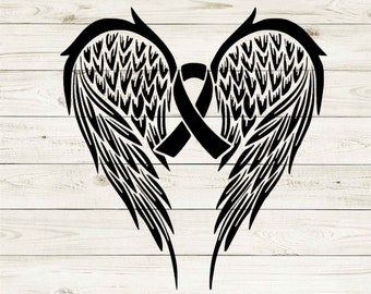 Cancer Ribbon Wings - Etsy