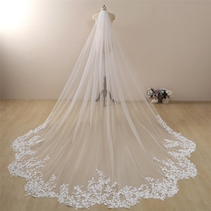 Scalloped Wedding Veil,bridal Veil Long,leaf Lace Veil,wedding Veil ...