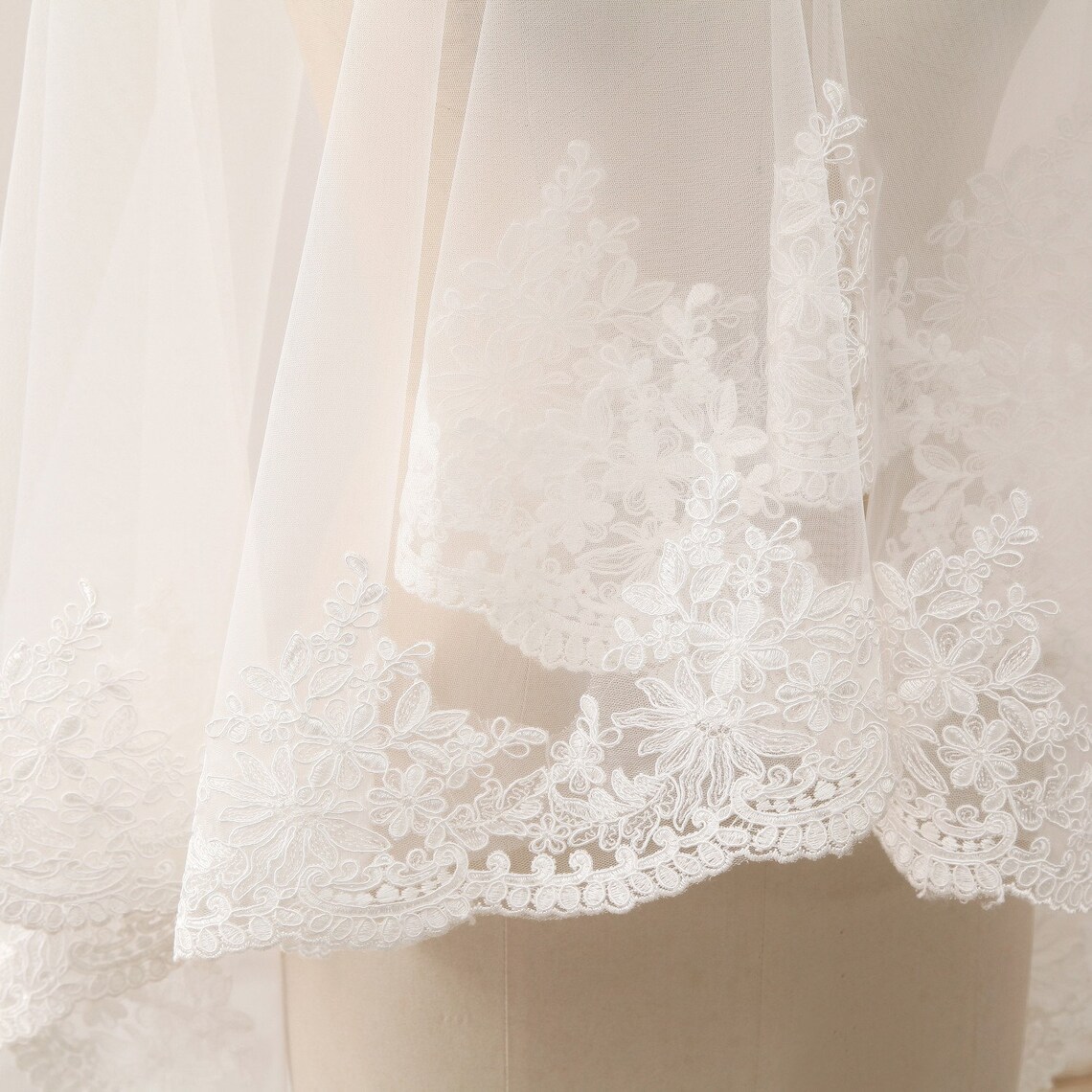 Ivory Lace Wedding Veil Cathedral Wedding Veil White Bridal - Etsy