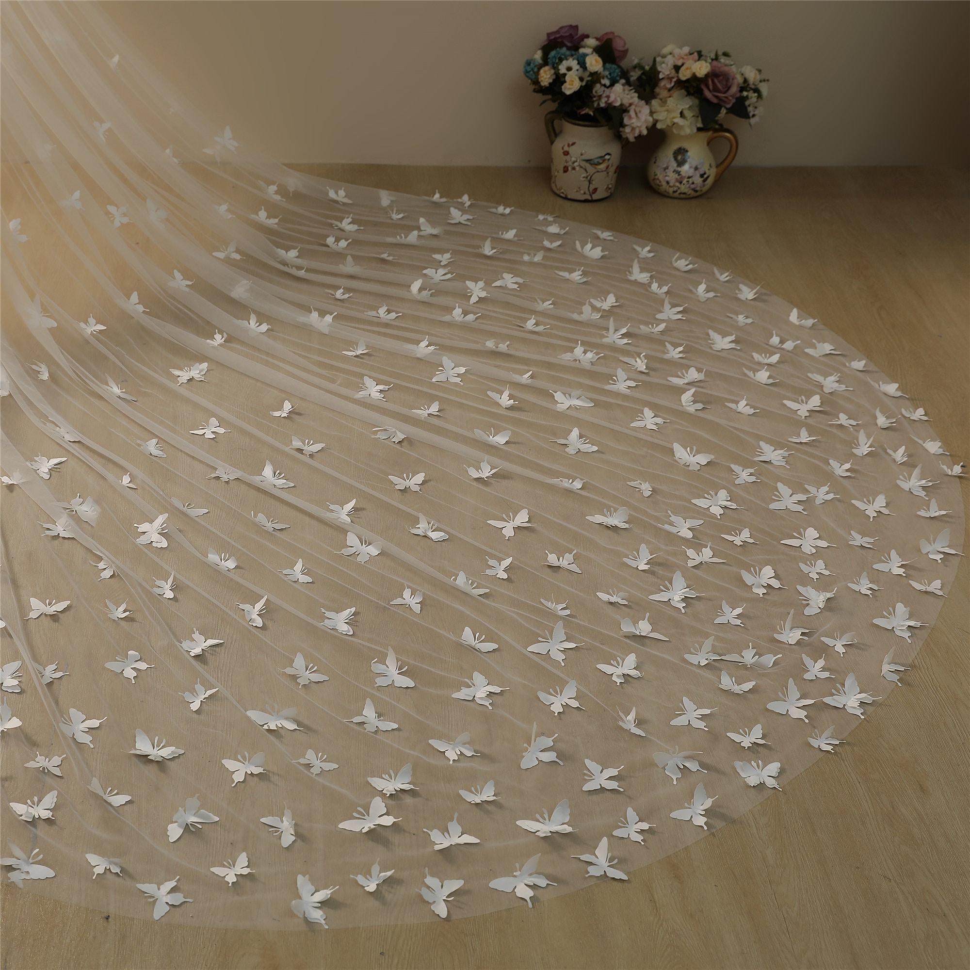 Butterfly Wedding Veil Cathedral Wedding Veil Bridal Veil With - Etsy