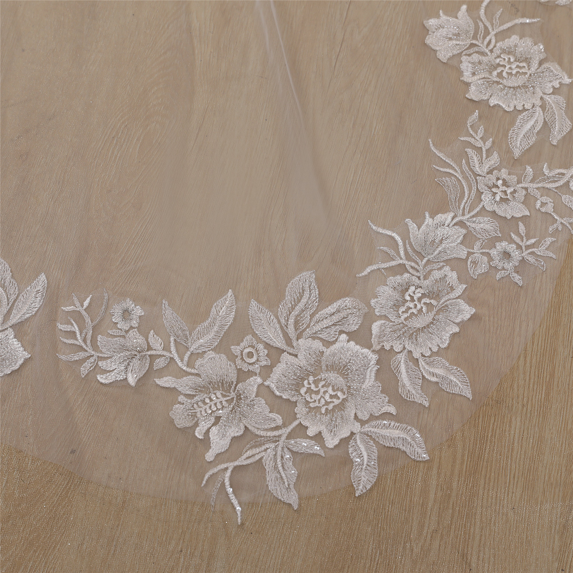 Celestial Scallop Wedding Veil Floral Cathedral Bridal Veils - Etsy