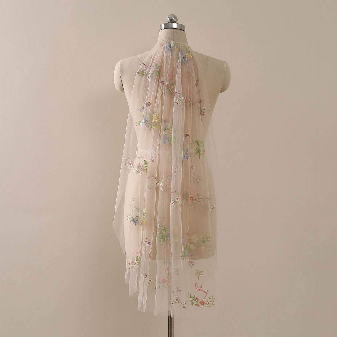 Short Veil,fingertip Veil,colorful Lace Veil,elegant Wedding Veil ...