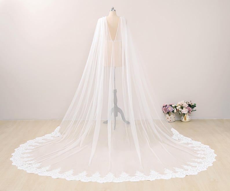 Long Wedding Cape for Brideivory Bridal Cape Lace Cathedral - Etsy