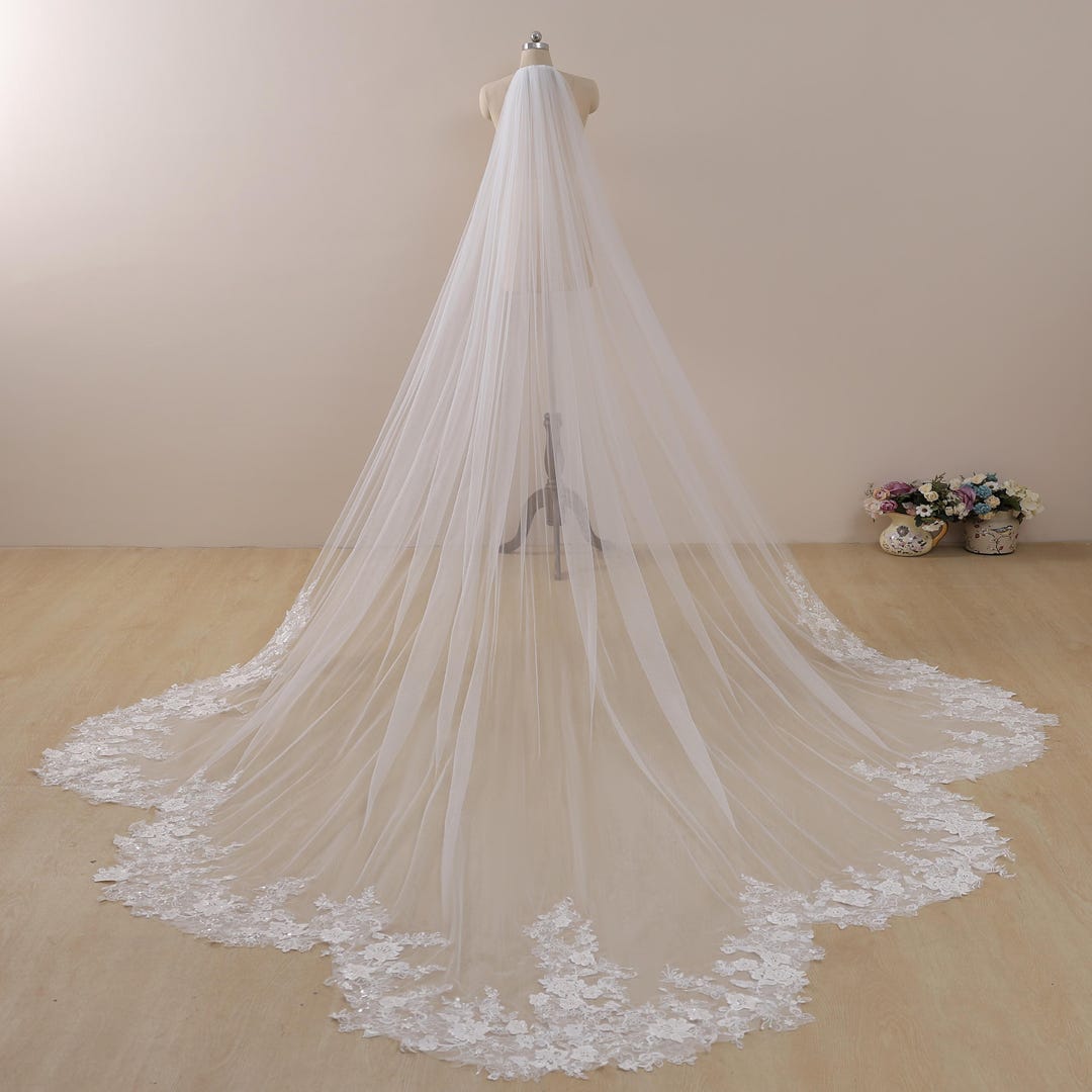 Long Wedding Veil,dramatic Veil,cathedral Wedding Veil,cathedral Veil ...