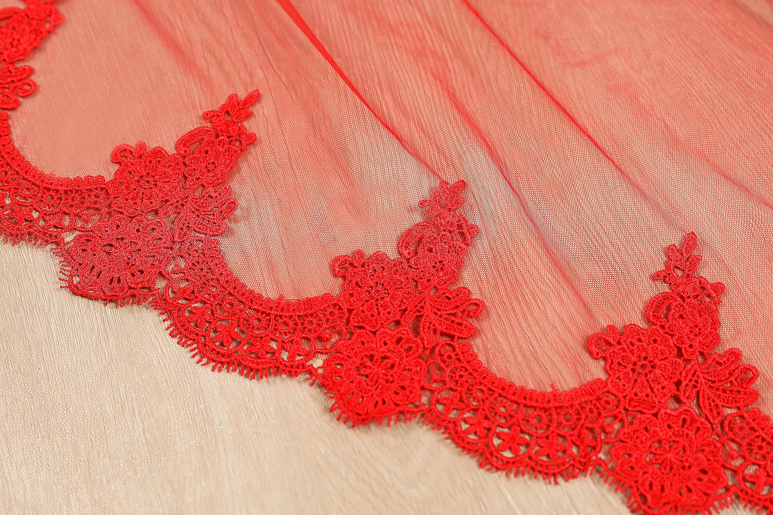 Red Wedding Veil Lace Trim Cathedral Veil Red Bridal Veil Long | Etsy