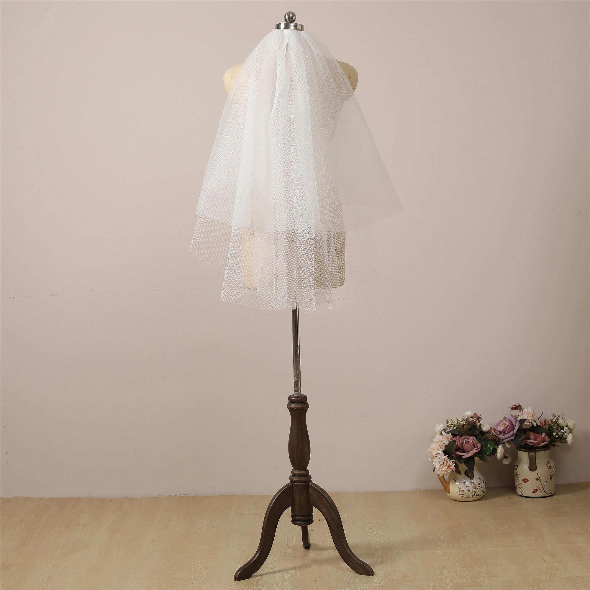 Multi-storey Veil Elbow Length Veil Two Tier Bridal Wedding | Etsy