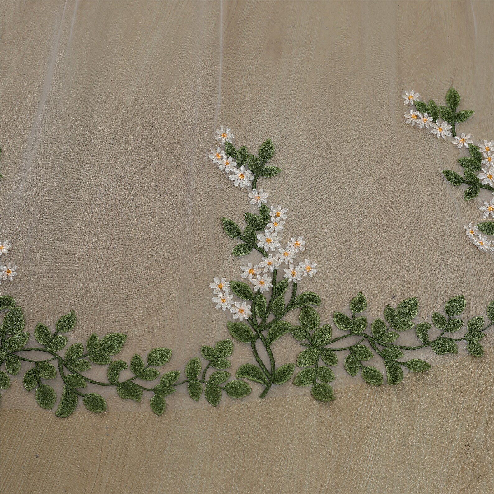 Green Leaves Floral Veil,wedding Veil,handmade Garden-inspired Bridal ...