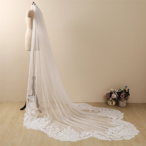 Veil,angel Cut Veil,veil Beautiful Floral Bridal Veil Blossom Wedding ...