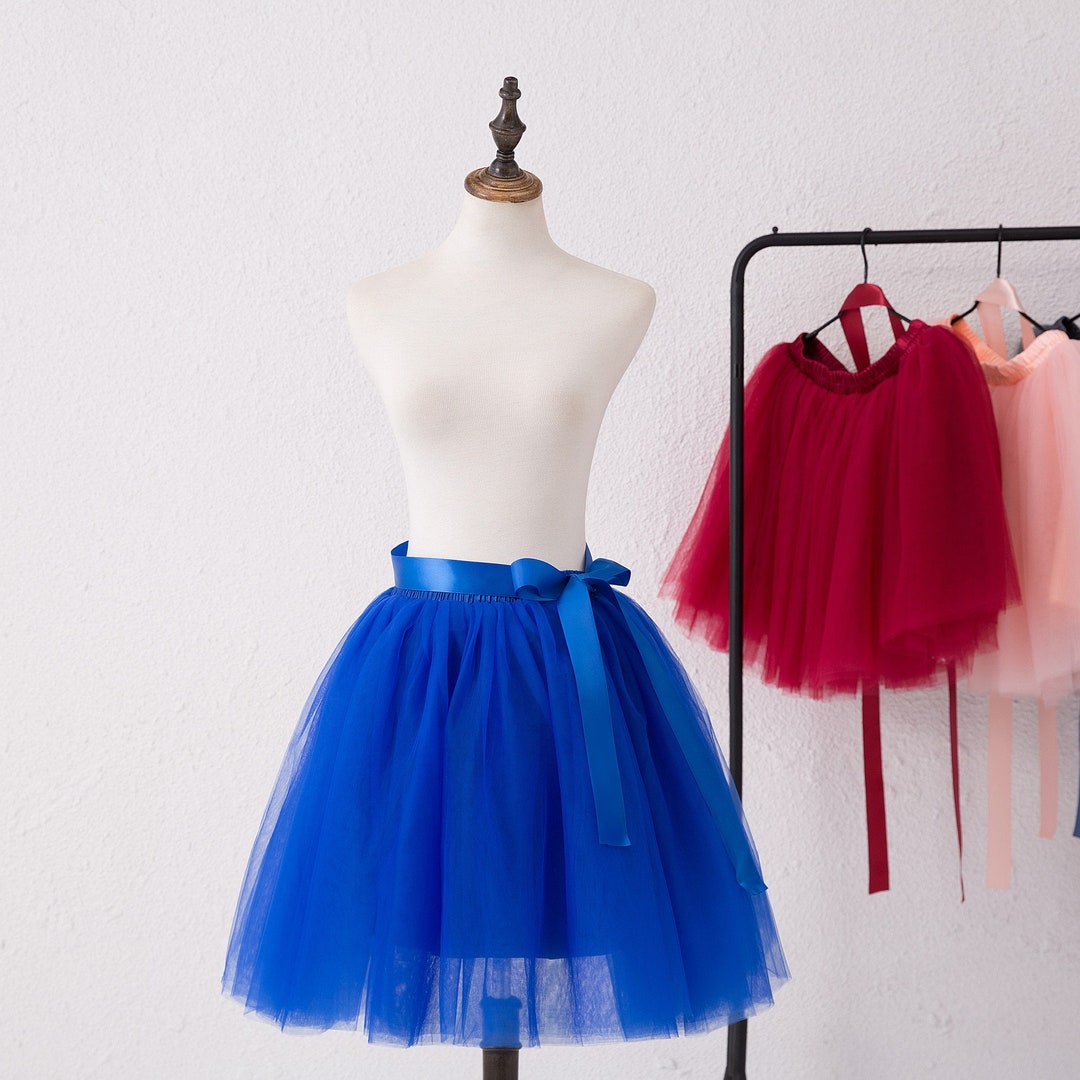 Blue Tulle Skirttulle Skirt Girlstulle Skirt Womentutu Skirtadult Tutu Skirtmidi Skirt