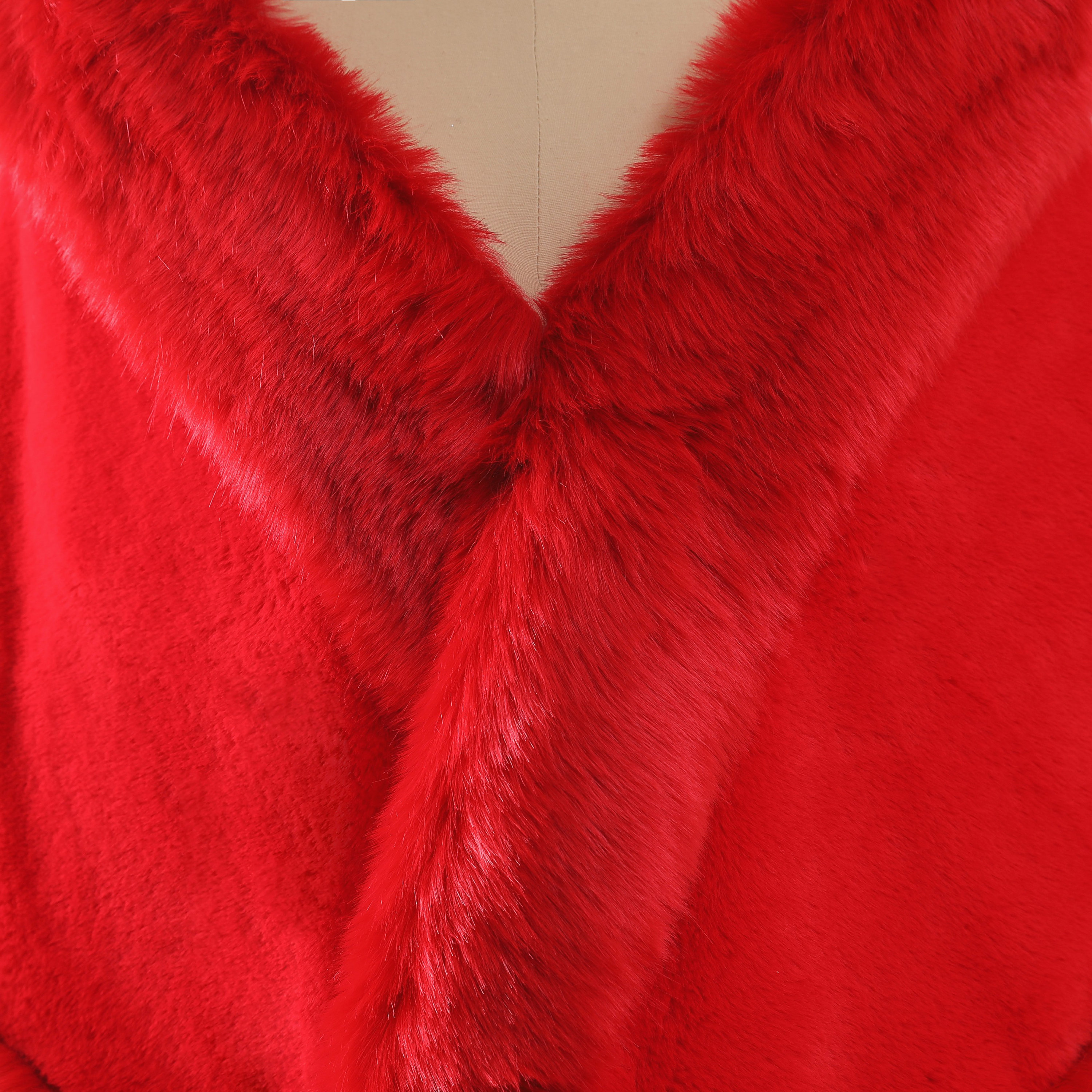 Red Bridal Fur Wrap Faux Fur Wedding Shawl Red Bridesmaid - Etsy