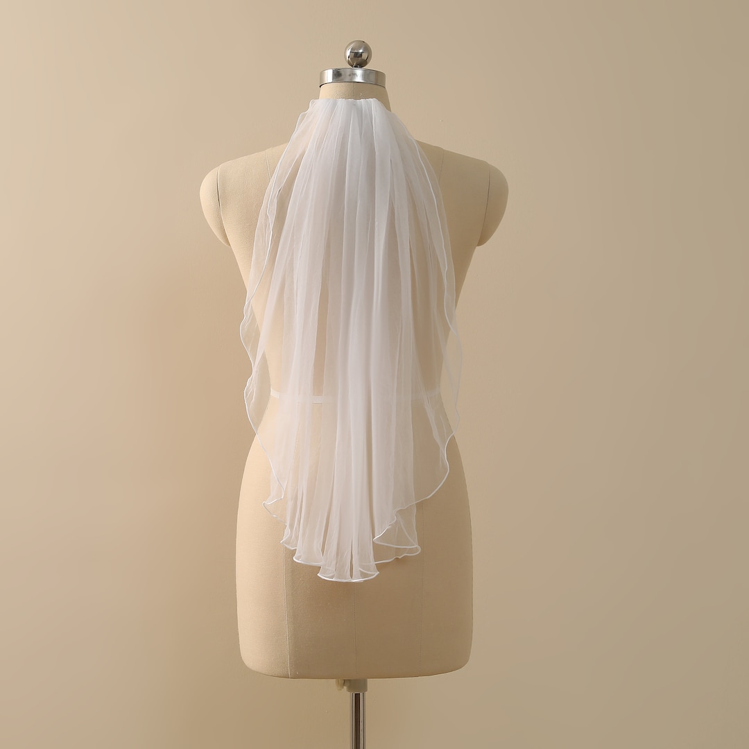 Simple Veil,one Tier Fingertip Ivory/white Veil,short Wedding Veil ...