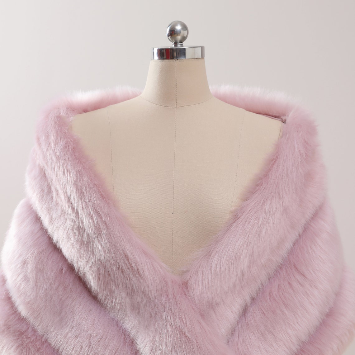 Pink Faux Fur Shawl Bridal Faux Fur Wrap Pink Fur Stole | Etsy