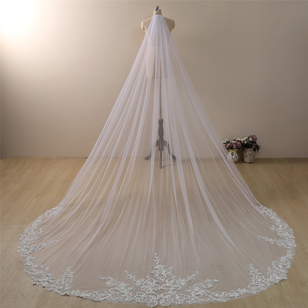 Cathedral Veil,wedding Veil,bridal Veil Long,veil With Comb,one Tier ...