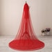 Red Cathedral Wedding Veil, Soft Tulle, Plain Edge - Etsy