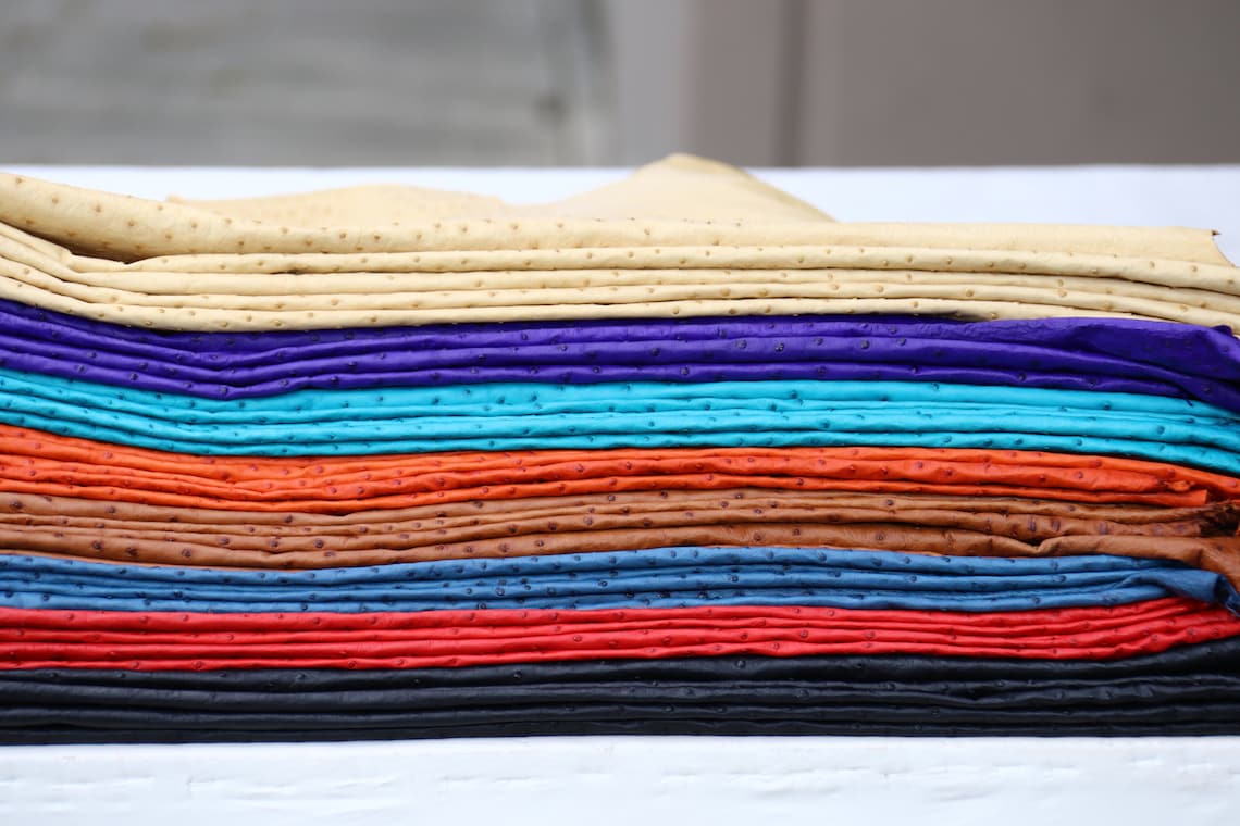 Ostrich Hide Leather Cinnamon Color maddog %100 Genuine | Etsy